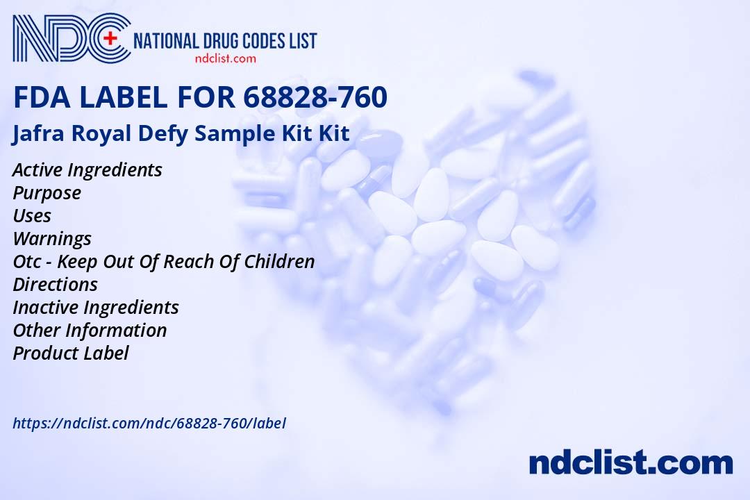 Jafra Royal Defy Sample Kit - FDA Label NDC 68828-760