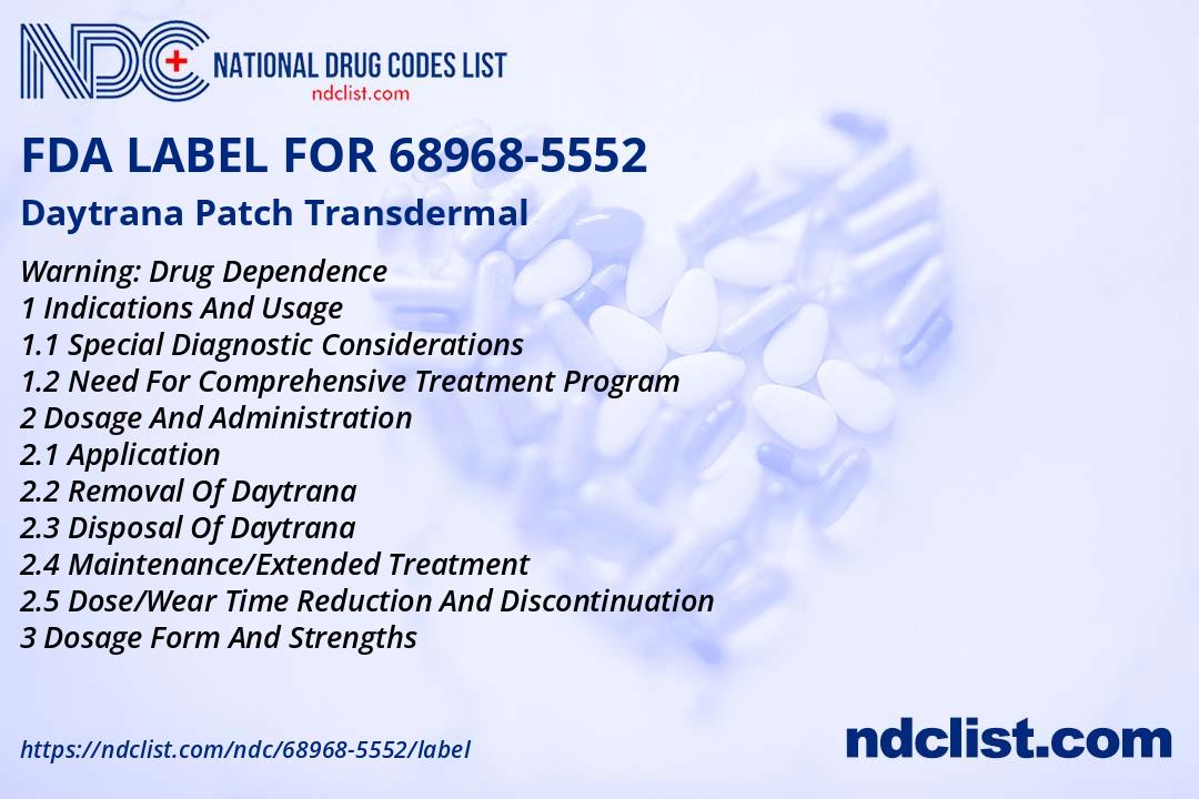 FDA Label for Daytrana Patch Transdermal - Indications, Usage & Precautions