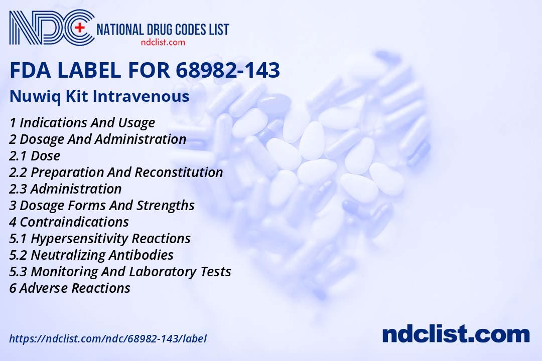FDA Label for Nuwiq Kit Intravenous - Indications, Usage & Precautions