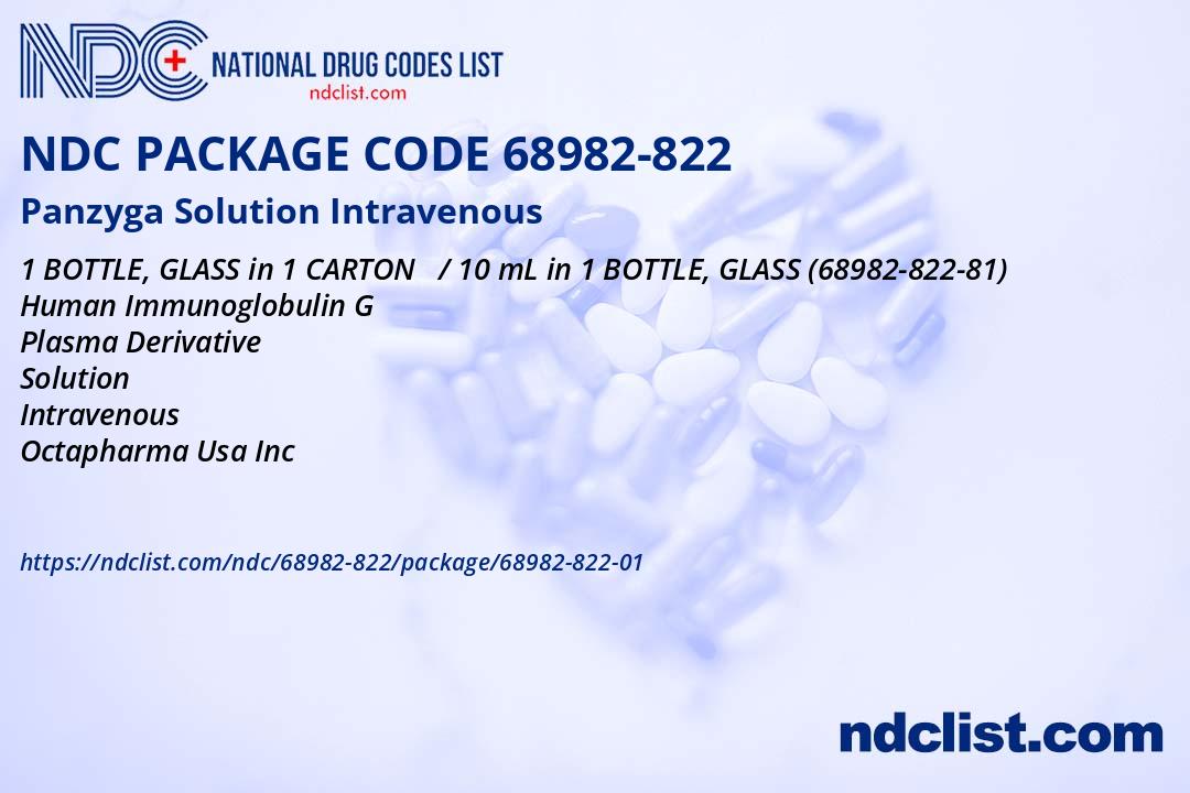 NDC Package 68982-822-01 Panzyga Solution Intravenous