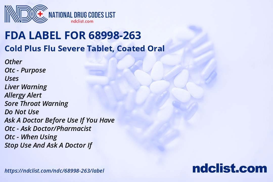 FDA Label for Cold Plus Flu Severe Tablet, Coated Oral - Indications ...