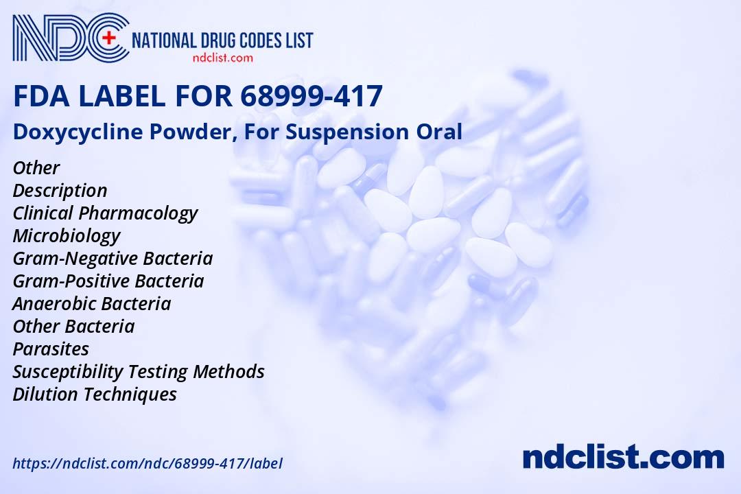 Doxycycline Powder, For Suspension- FDA Label NDC68999-417