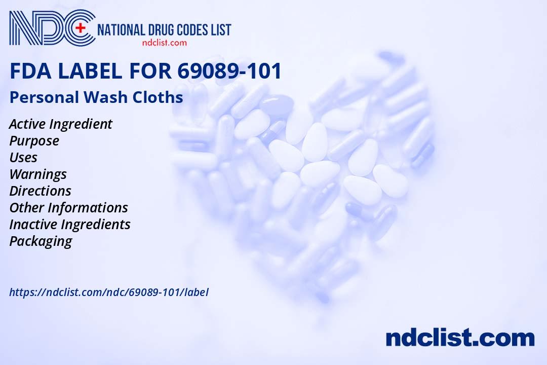 FDA Label for Personal Wash Cloths - Indications, Usage & Precautions