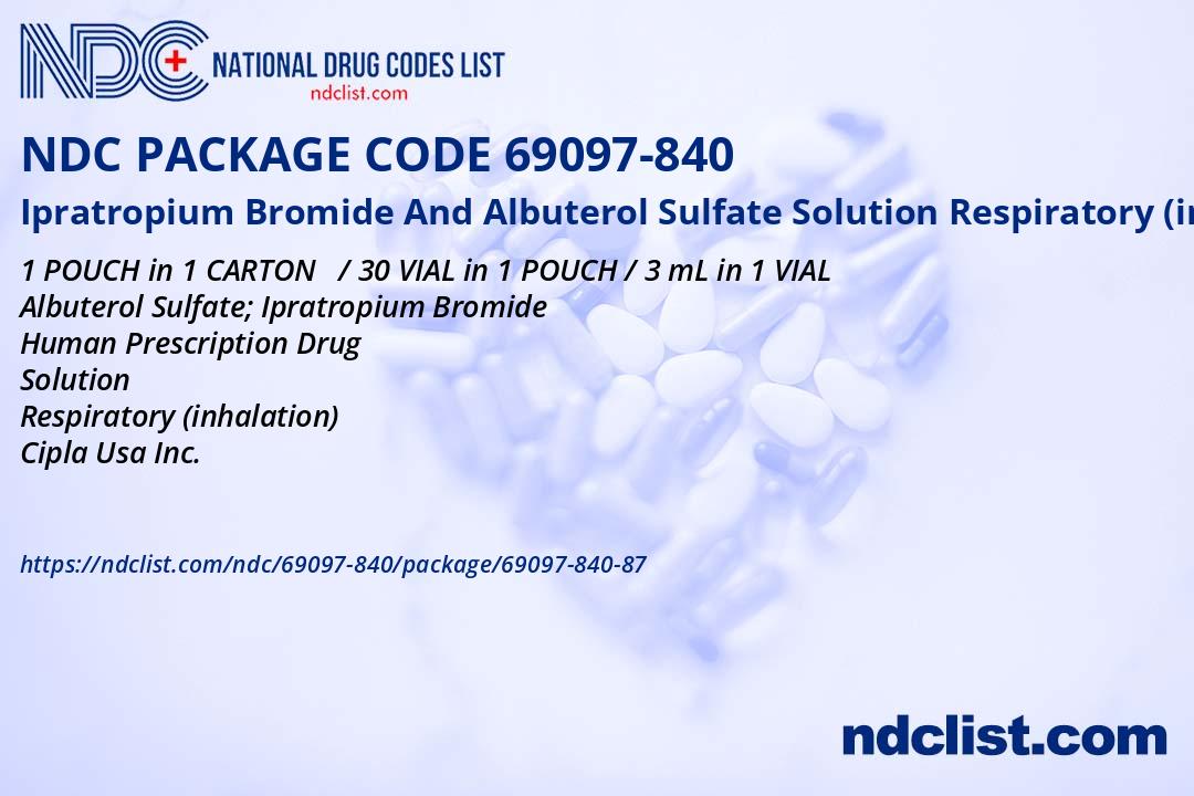 NDC Package 69097-840-87 Ipratropium Bromide And Albuterol Sulfate ...