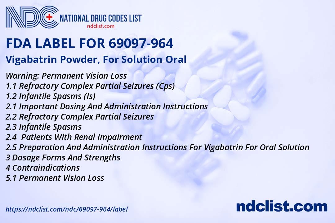 FDA Label for Vigabatrin Powder, For Solution Oral - Indications, Usage ...