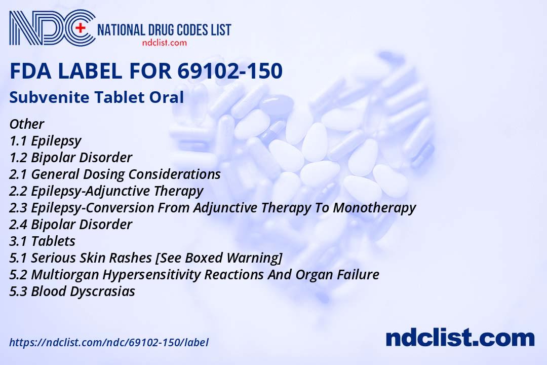 FDA Label for Subvenite Tablet Oral - Indications, Usage & Precautions