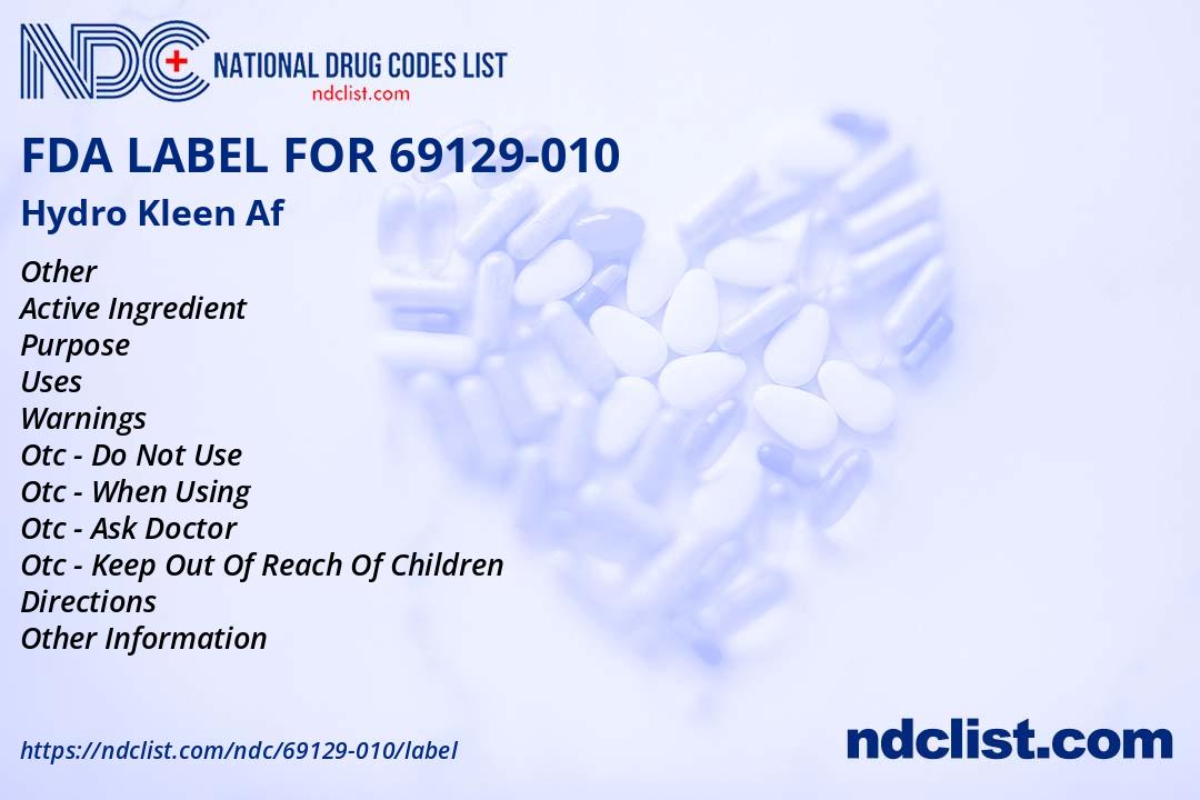 FDA Label for Hydro Kleen Af - Indications, Usage & Precautions