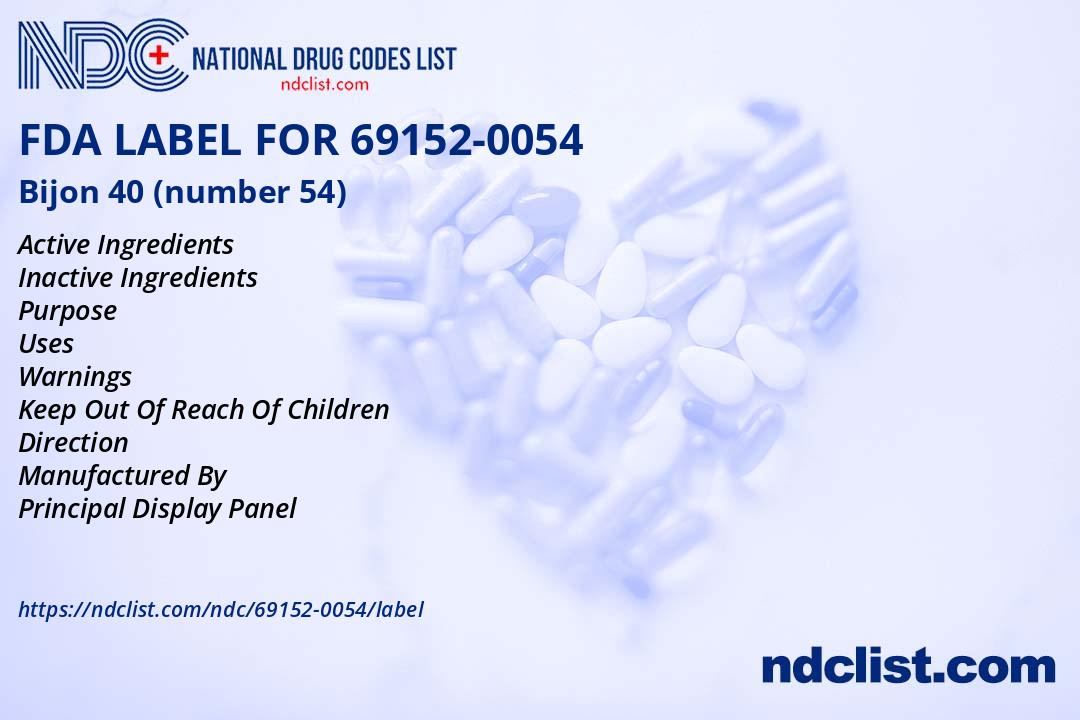 Bijon 40 (number 54)- FDA Label NDC69152-0054