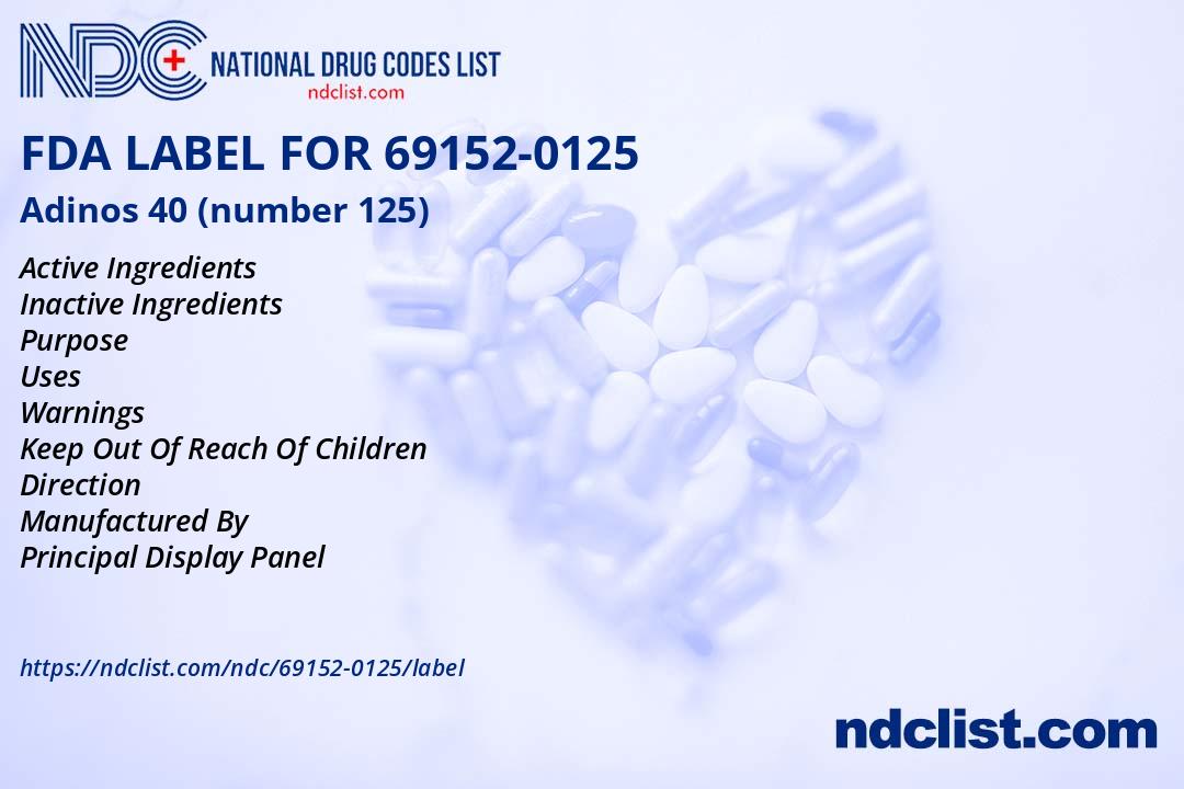 Adinos 40 (number 125) FDA Label - NDC 69152-0125