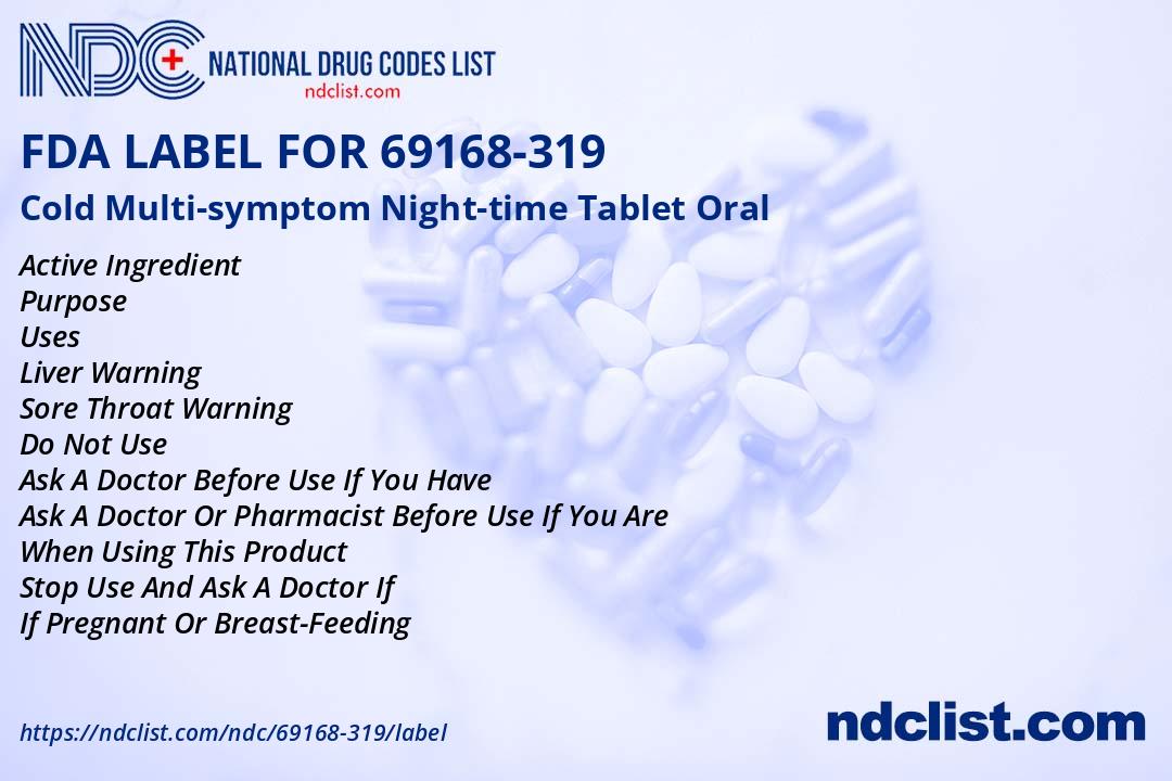 FDA Label for Cold Multi-symptom Night-time Tablet Oral - Indications ...