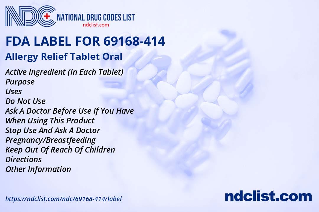 Allergy Relief Tablet- FDA Label NDC69168-414