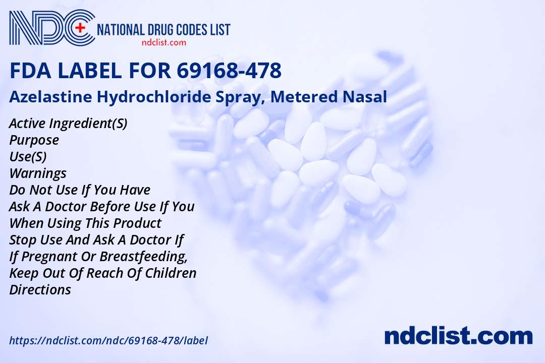 FDA Label for Azelastine Hydrochloride Spray, Metered Nasal ...