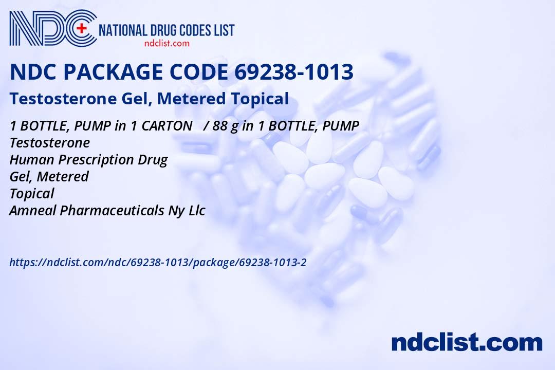 Testosterone Gel, Metered NDC Package 69238-1013-2
