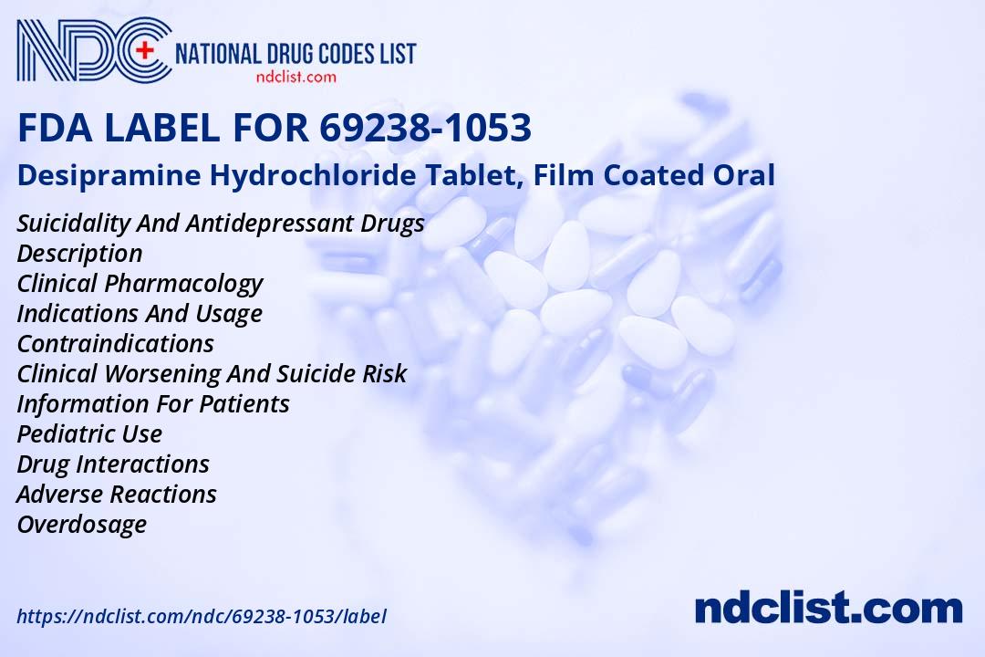 FDA Label for Desipramine Hydrochloride Tablet, Film Coated Oral ...
