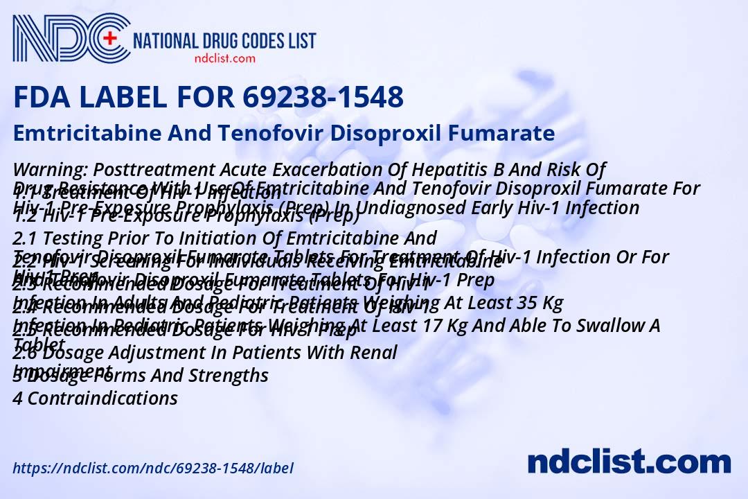 FDA Label for Emtricitabine And Tenofovir Disoproxil Fumarate ...