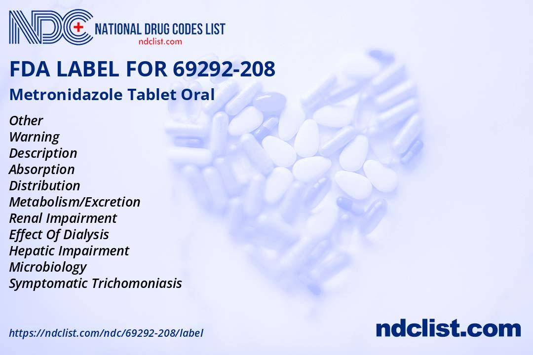 FDA Label for Metronidazole Tablet Oral - Indications, Usage & Precautions