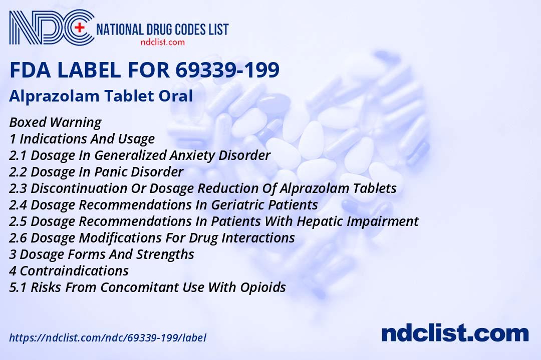 FDA Label for Alprazolam Tablet Oral - Indications, Usage & Precautions