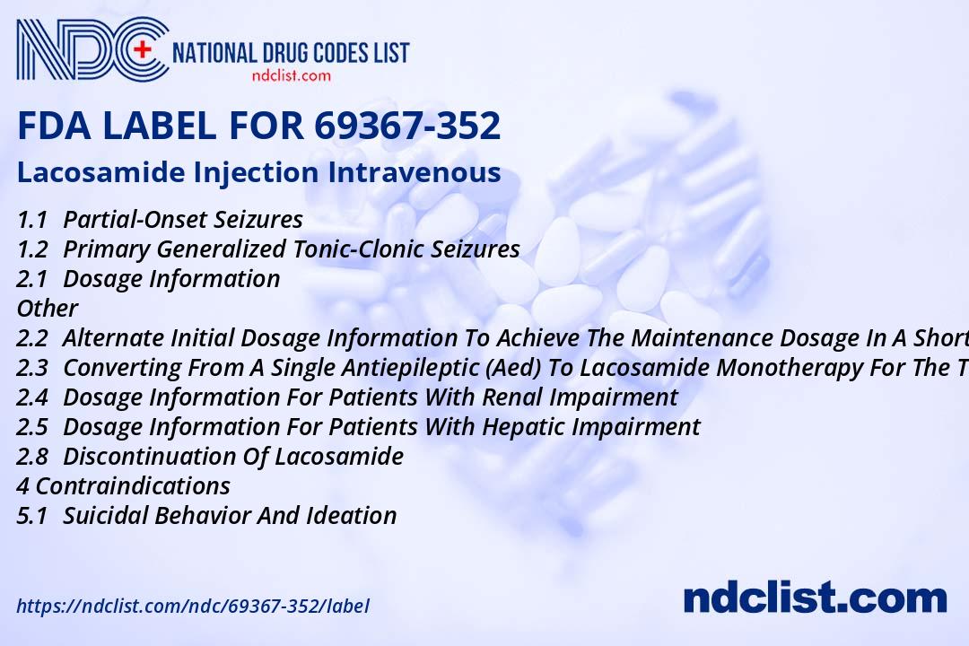 FDA Label for Lacosamide Injection Intravenous - Indications, Usage ...