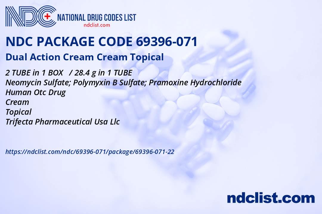 NDC Package 69396-071-22 Dual Action Cream Cream Topical