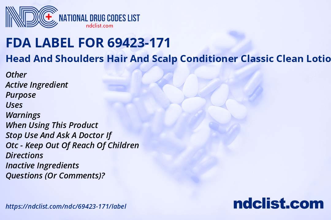 FDA Label for Head And Shoulders Hair And Scalp Conditioner Classic ...