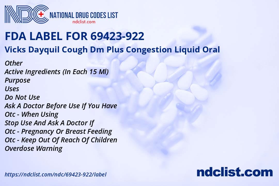 FDA Label for Vicks Dayquil Cough Dm Plus Congestion Liquid Oral ...