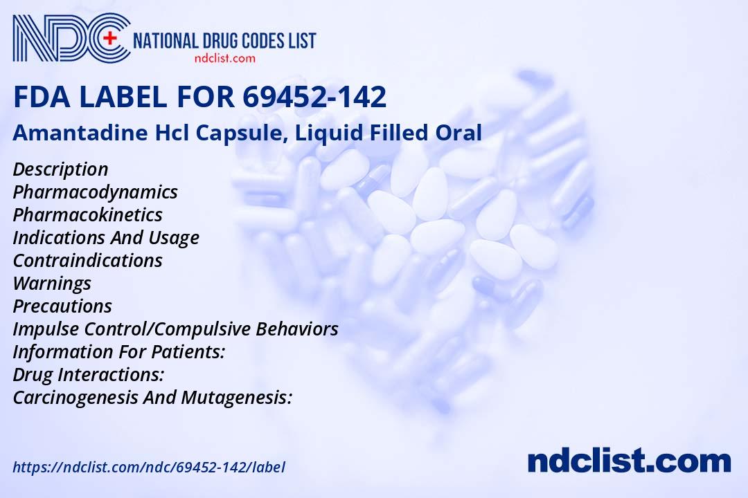 FDA Label for Amantadine Hcl Capsule, Liquid Filled Oral - Indications ...