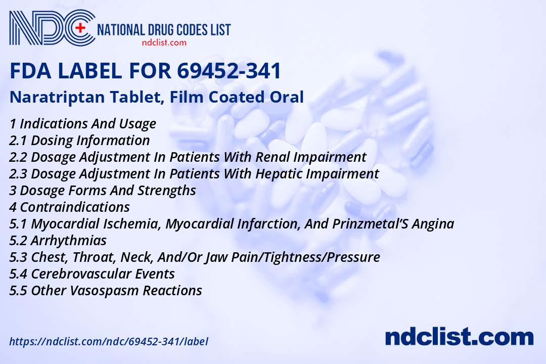 FDA Label for Naratriptan Tablet, Film Coated Oral - Indications, Usage ...