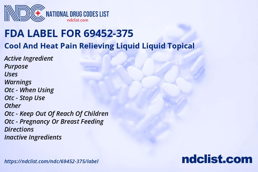 FDA Label for Cool And Heat Pain Relieving Liquid Liquid Topical ...