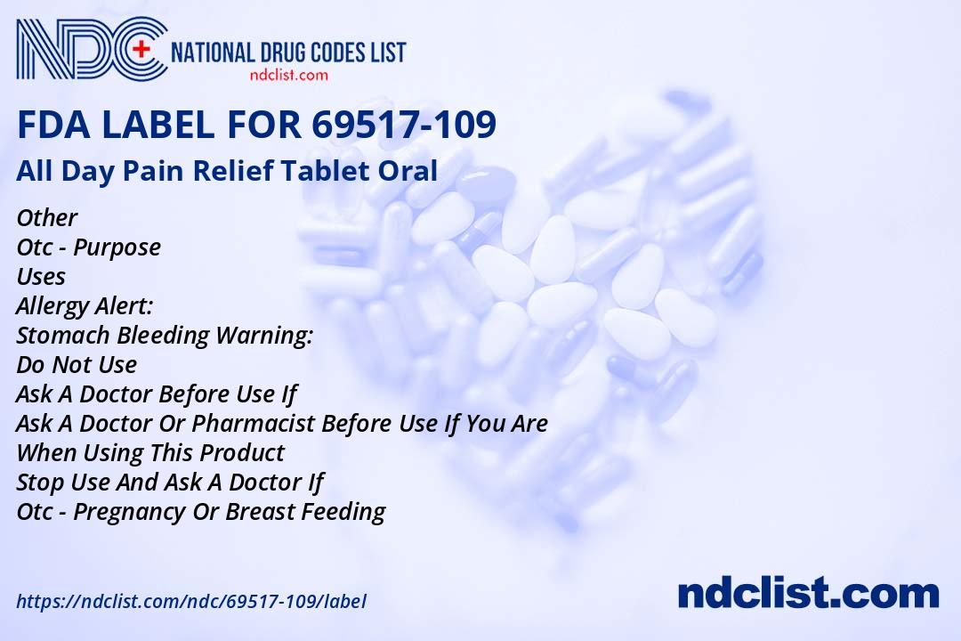 FDA Label for All Day Pain Relief Tablet Oral - Indications, Usage ...