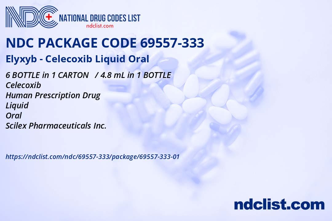 NDC Package 69557-333-01 Elyxyb - Celecoxib Liquid Oral
