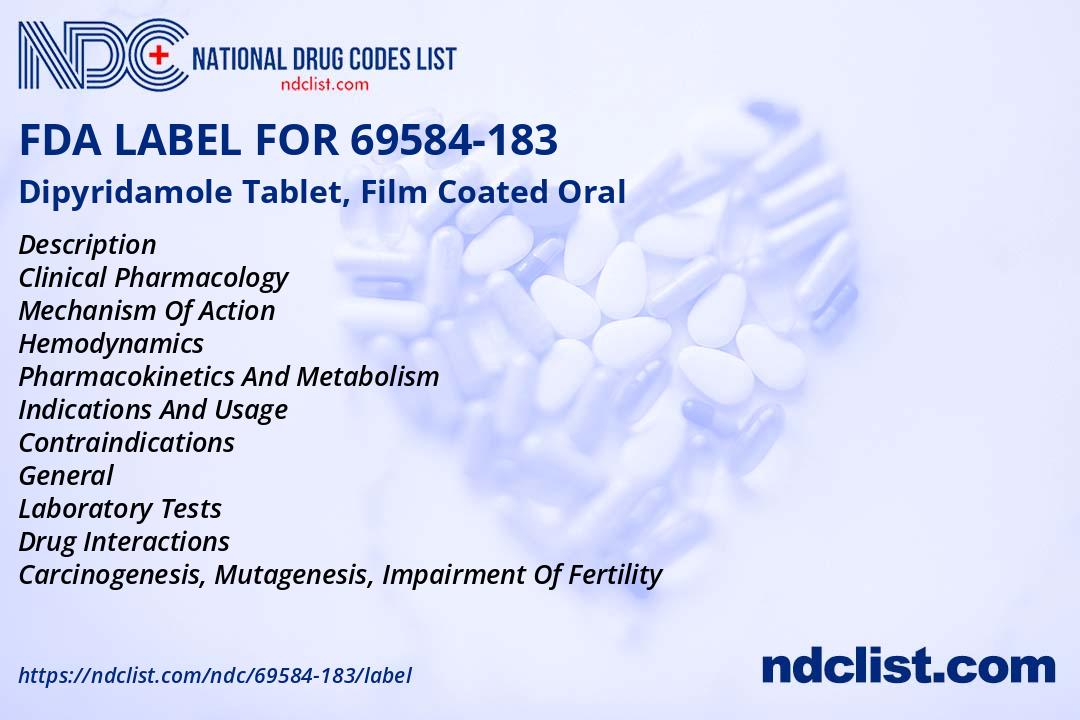 Dipyridamole Tablet, Film Coated- FDA Label NDC69584-183
