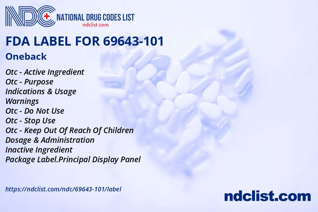 FDA Label for Oneback - Indications, Usage & Precautions