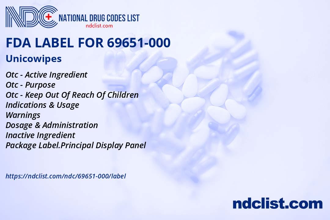 Unicowipes- FDA Label NDC69651-000