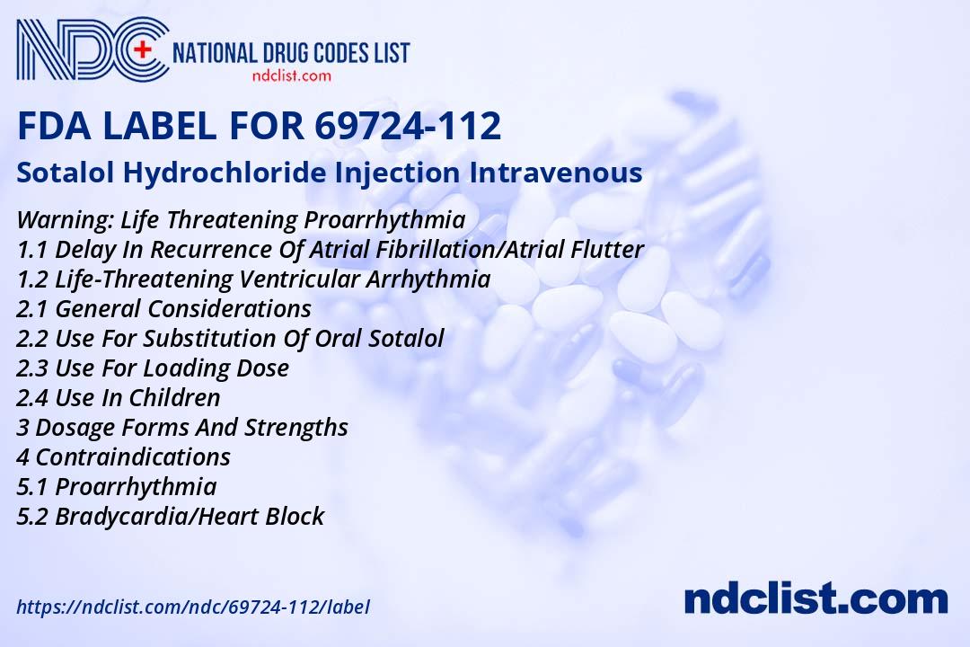 FDA Label for Sotalol Hydrochloride Injection Intravenous - Indications ...