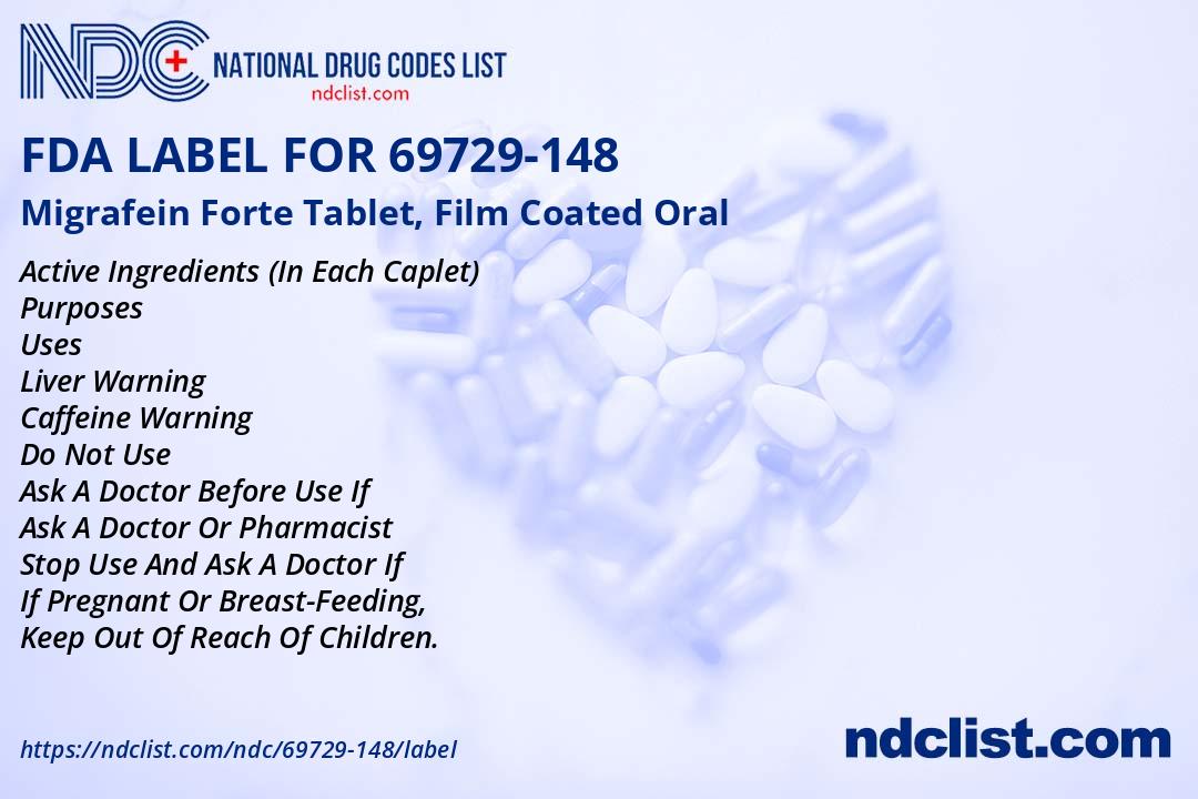 FDA Label for Migrafein Forte Tablet, Film Coated Oral - Indications ...