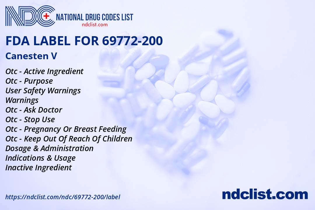 FDA Label for Canesten V - Indications, Usage & Precautions