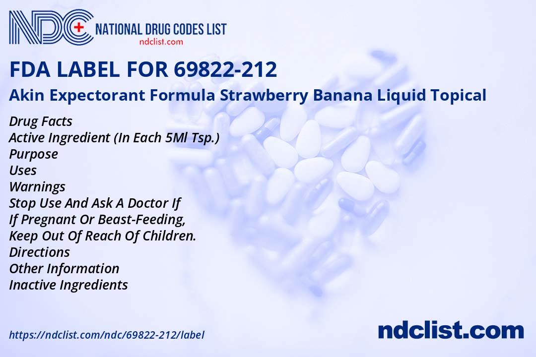 Akin Expectorant Formula Strawber- FDA Label NDC69822-212