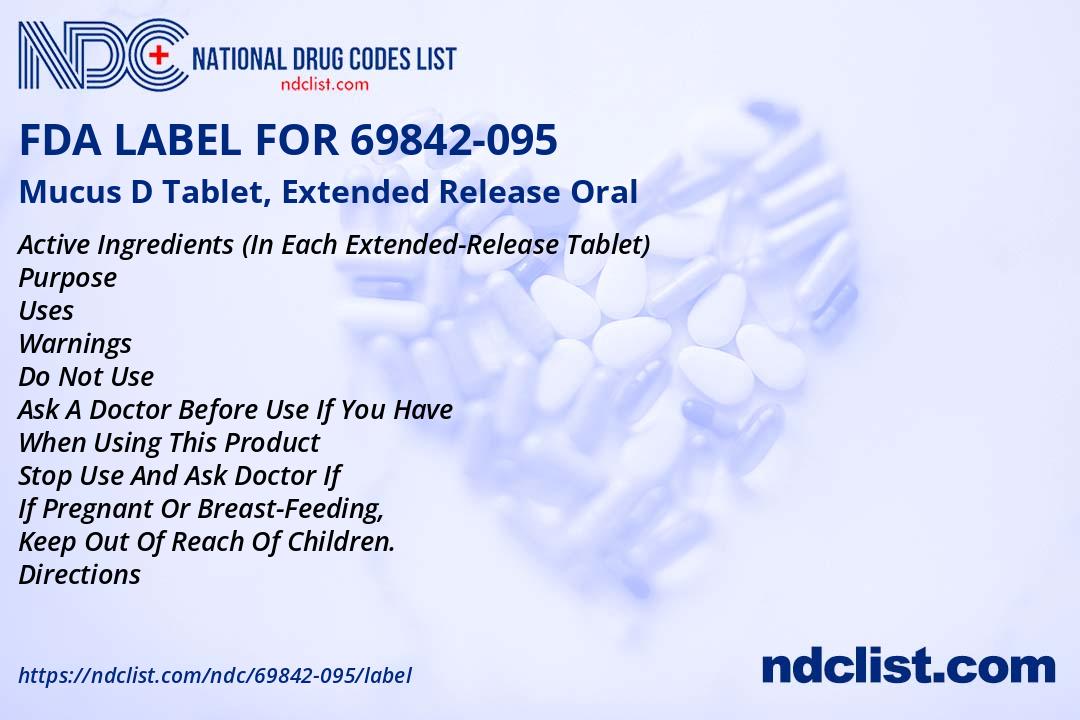 FDA Label for Mucus D Tablet, Extended Release Oral - Indications ...