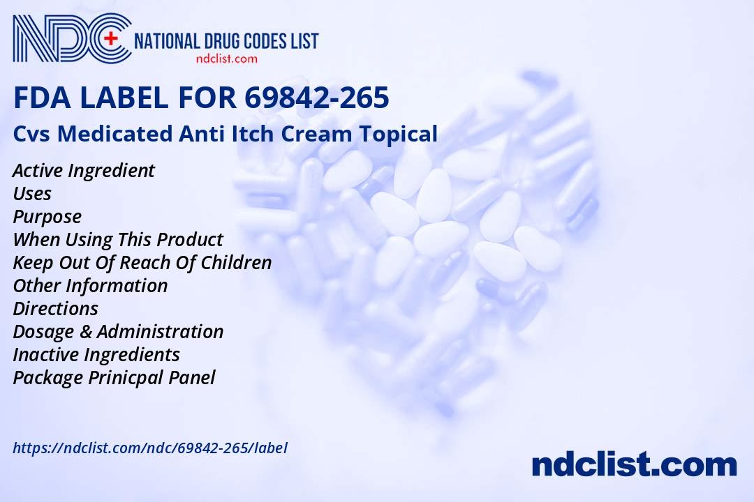 FDA Label for Cvs Medicated Anti Itch Cream Topical - Indications ...