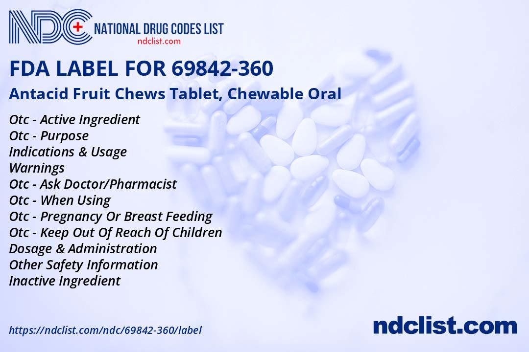 Fda Label For Antacid Fruit Chews Tablet Chewable Oral Indications Usage And Precautions