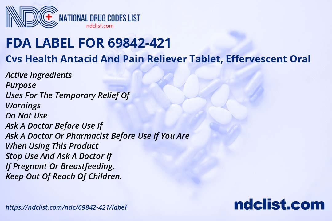 FDA Label for Cvs Health Antacid And Pain Reliever Tablet, Effervescent ...