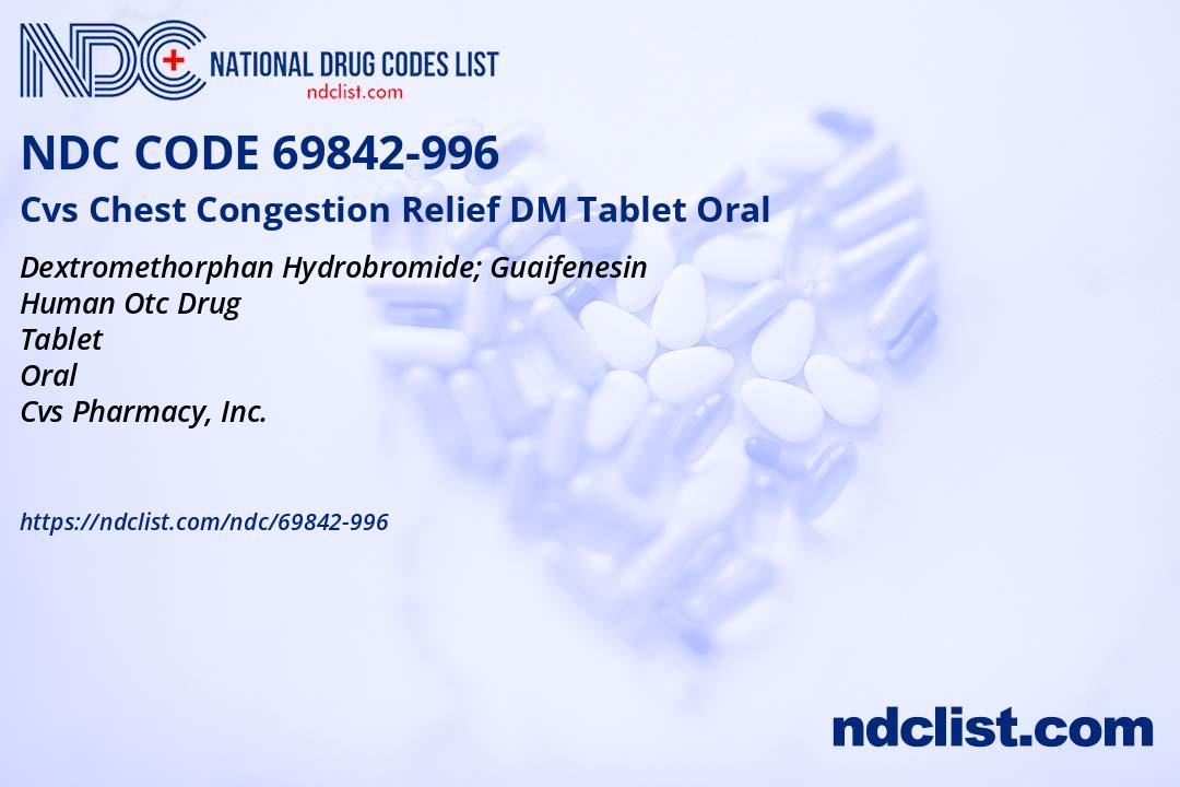 Cvs Chest Congestion Relief Tablet NDC 69842-996