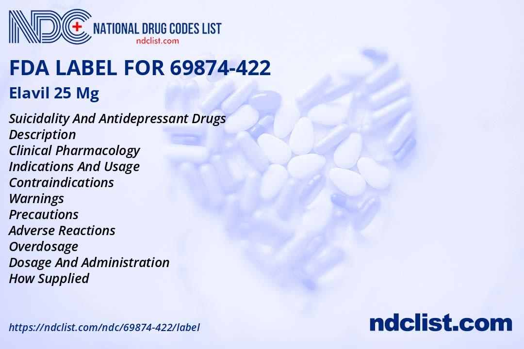 FDA Label for Elavil 25 Mg - Indications, Usage & Precautions