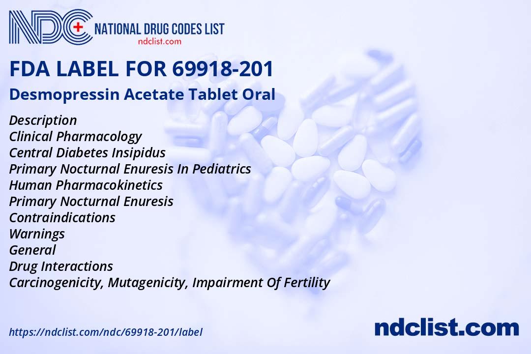 FDA Label for Desmopressin Acetate Tablet Oral - Indications, Usage ...