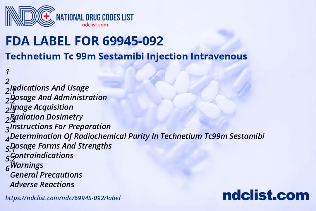 FDA Label for Technetium Tc 99m Sestamibi Injection Intravenous ...