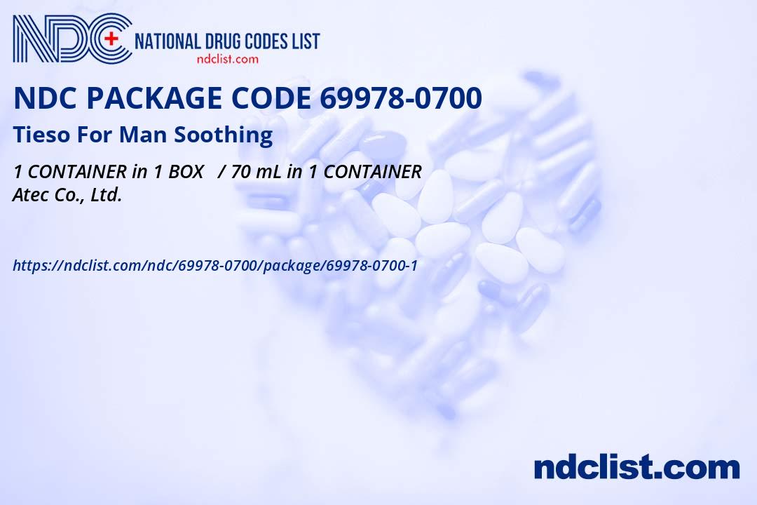 Tieso For Man Soothing NDC Package 69978-0700-1