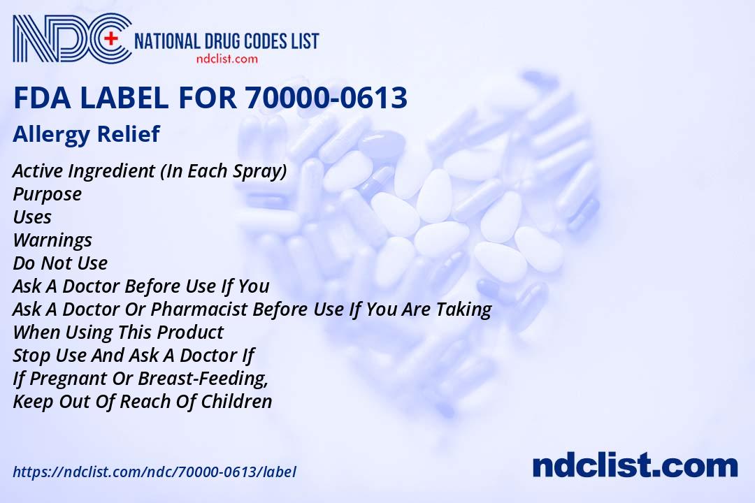 FDA Label for Allergy Relief - Indications, Usage & Precautions
