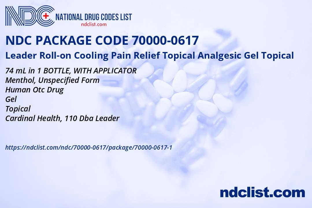 Leader Roll-on Cooling Pain Relief Gel- NDC70000-0617-1