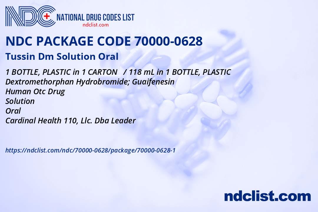 Tussin Dm Solution- NDC70000-0628-1