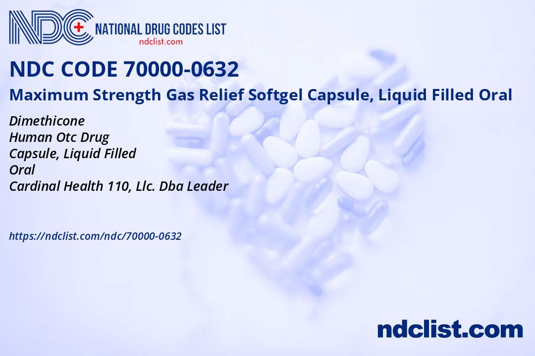 NDC 70000-0632 Maximum Strength Gas Relief Softgel Capsule, Liquid Filled Oral
